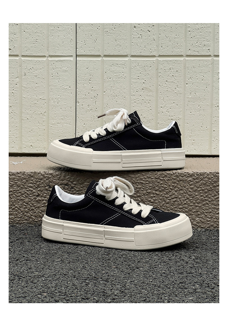 AFANTING厚底休闲鞋四季新款圆头小众设计感板鞋男百搭帆布鞋面包-阿里巴巴