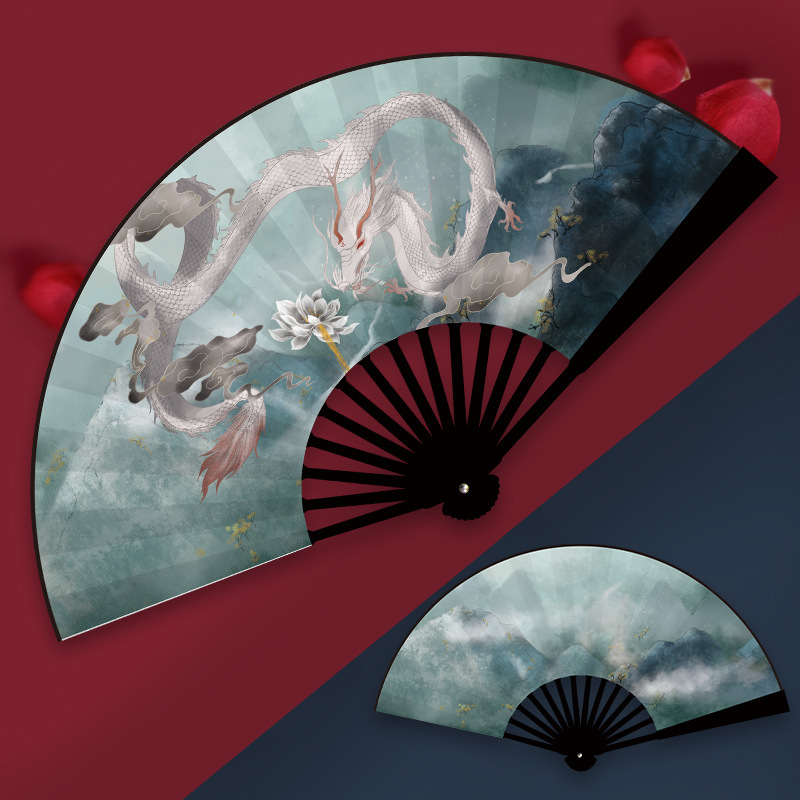 Guochao Chinese ancient fairy hanfu fan Shanhaijing series illustration ...