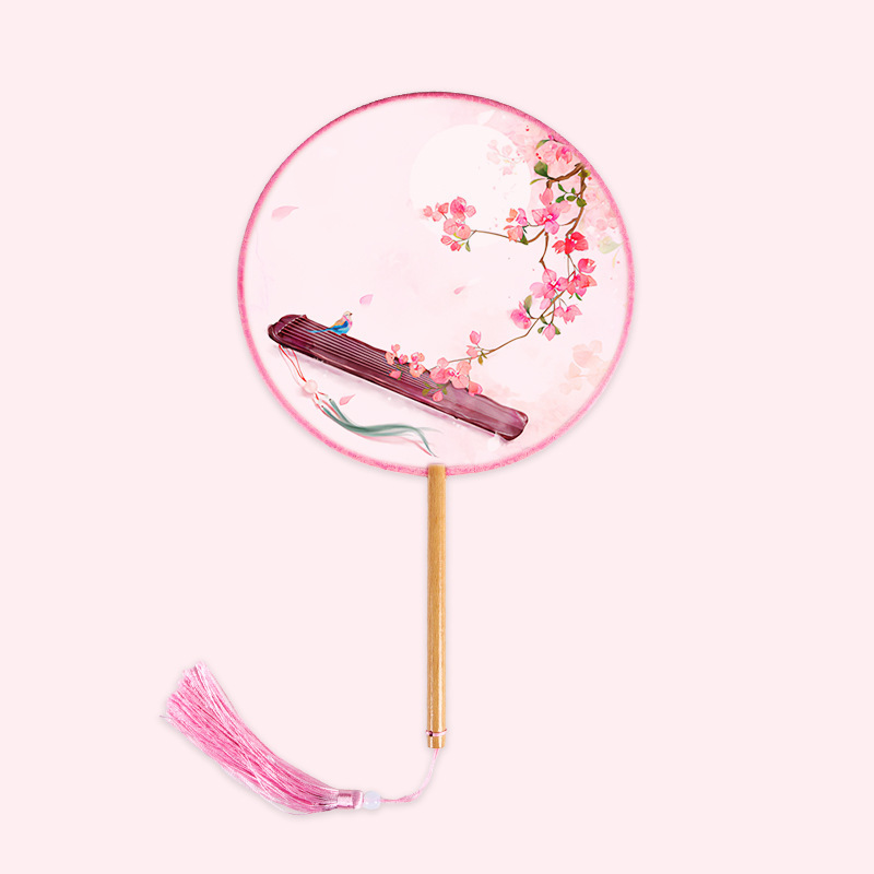 Translucent antique hanfu costume fairy dress dance round fan woman ...