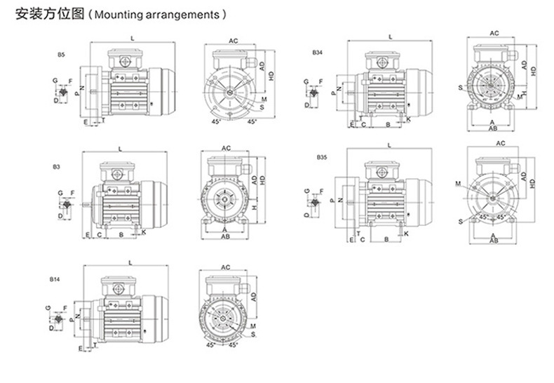 2级YS系列铝壳电机卧式0.37kw-18.5kw三相异步电动机YE3电机马达-阿里巴巴