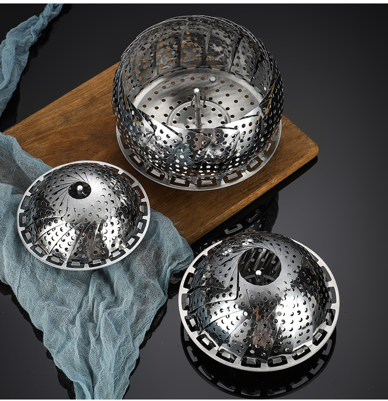 多功能不锈钢伸缩蒸笼架家用厨房蒸鱼小笼包蒸盘器收缩可折叠蒸架-阿里巴巴