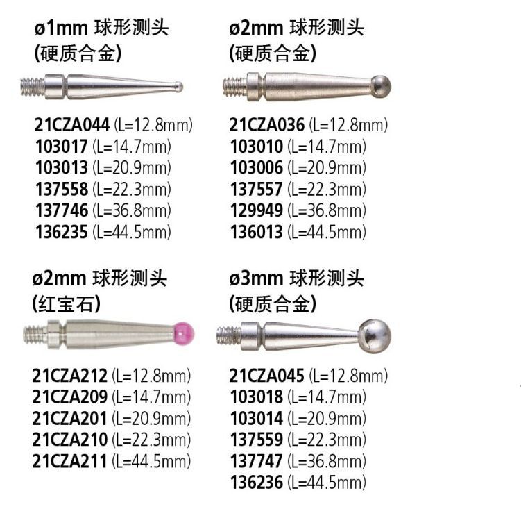 Mitutoyo日本杠杆三丰百分表测头针硬质合金103006红宝石21CZA209-阿里巴巴