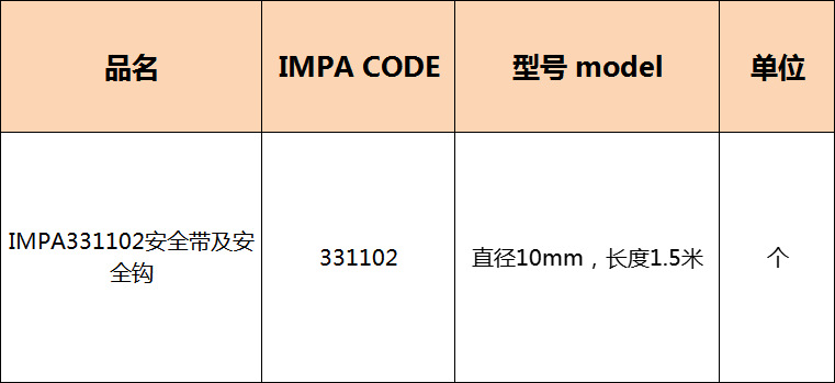 安全带及安全钩 IMPA 331102 安全绳配件10mm-阿里巴巴