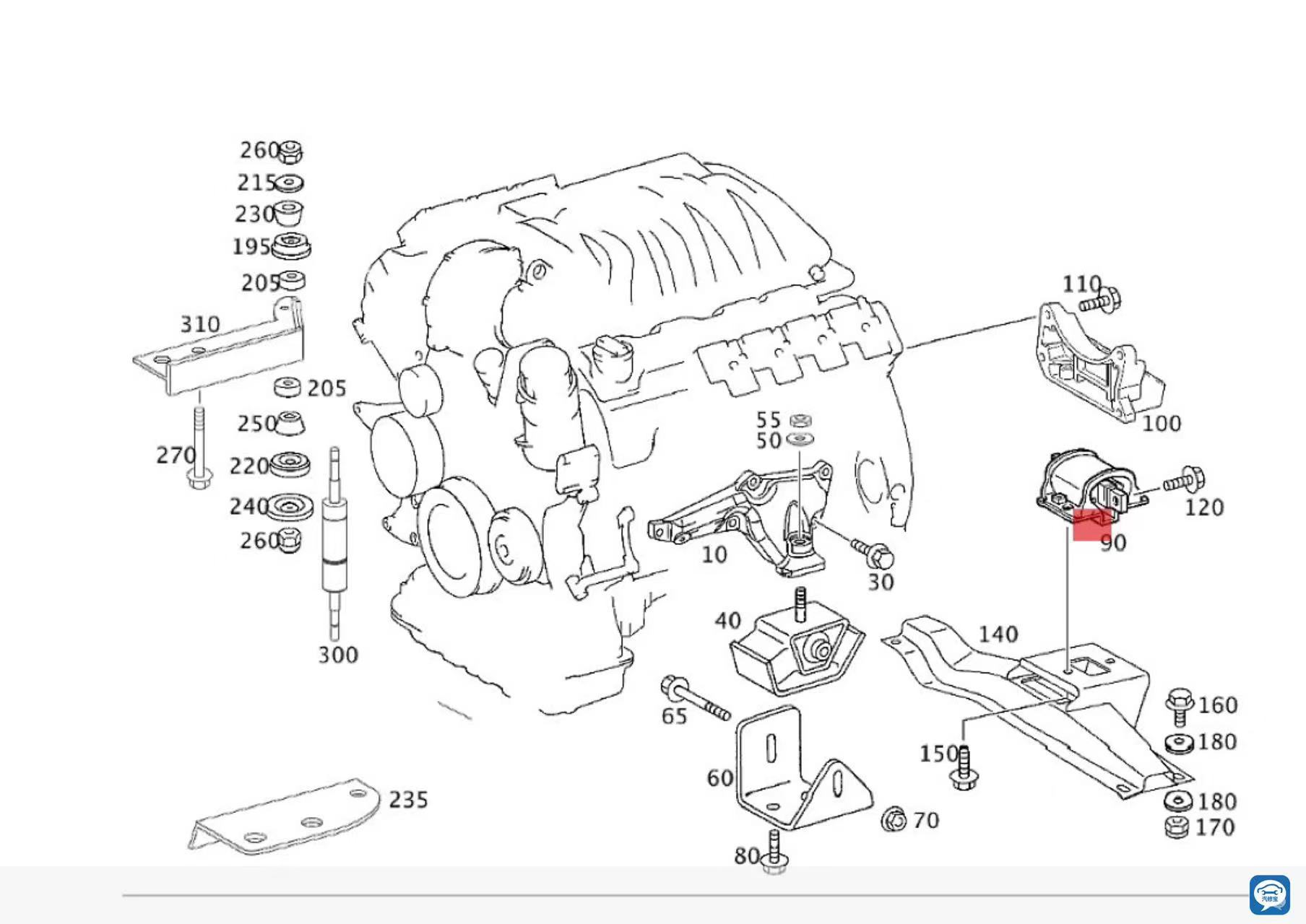 2122400418 0318适用于奔驰CES级变速箱脚胶 波箱脚胶 变速箱悬置-阿里巴巴