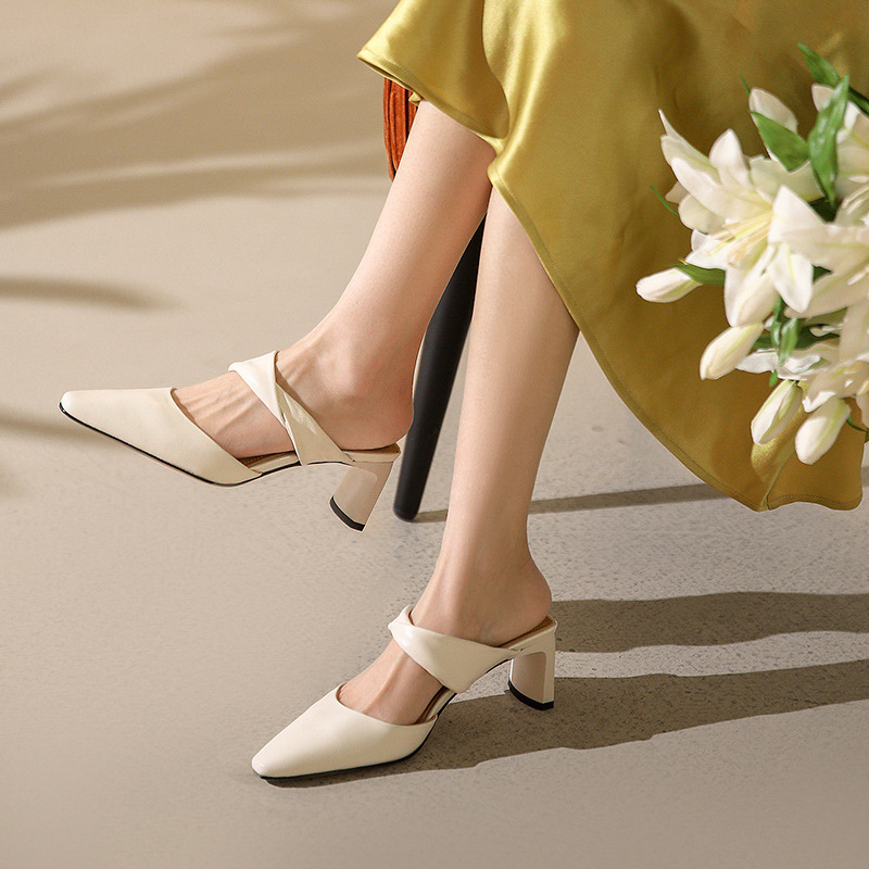 CHIKO Astrid Square Toe Chunky Heels Clogs/Mules Shoes