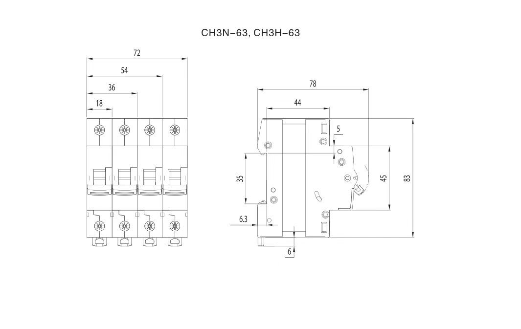 现货常熟开关小型断路器CH3N-3PC16漏电CH3LN-63直流CH3Z1PC6原装-阿里巴巴
