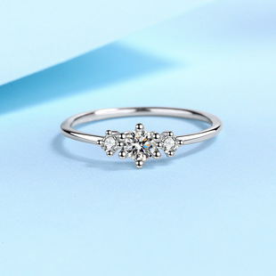 S925银莫桑石戒指女 镀pt950铂金INS冷性风送闺蜜女友礼物尾介子-阿里巴巴