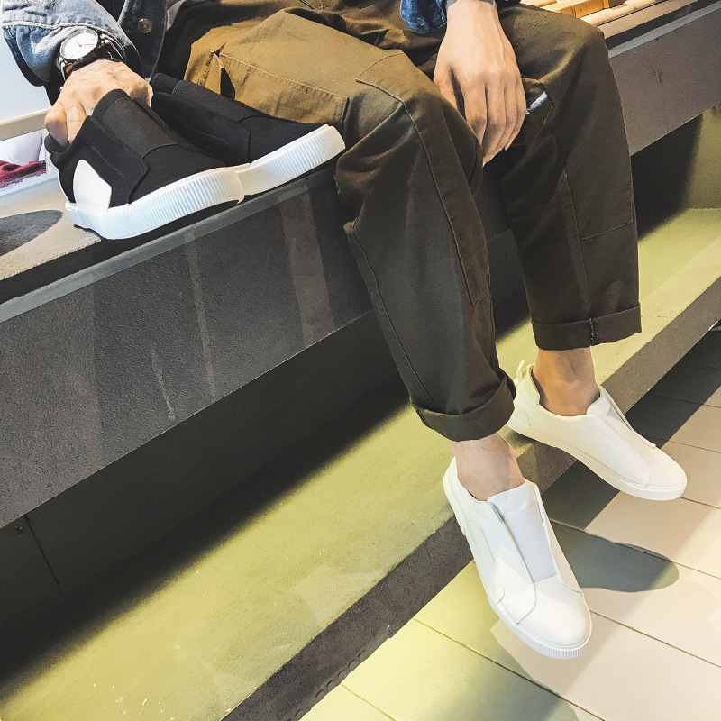 AFANTING男新款帆布鞋男鞋韩版一脚蹬懒人鞋潮流百搭鞋休闲鞋YS04-阿里巴巴