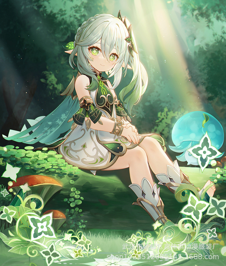 原神cos 草神纳西妲cos服女动漫游戏cosplay服装萝莉套装暗纹全套-阿里巴巴