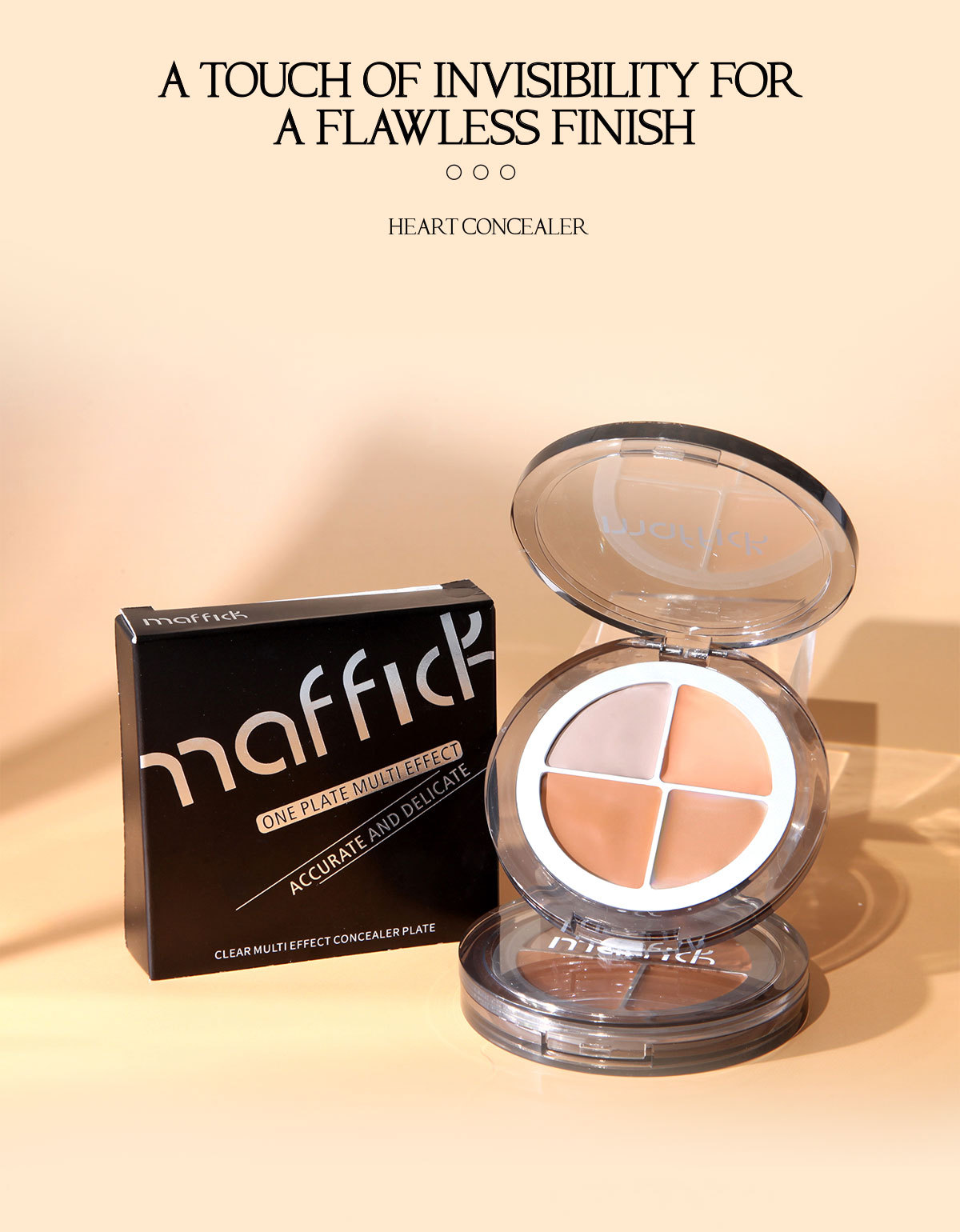 跨境MAFFICK清亮多效四色遮瑕盘外贸面部黑眼圈遮瑕提亮持久自然-阿里巴巴