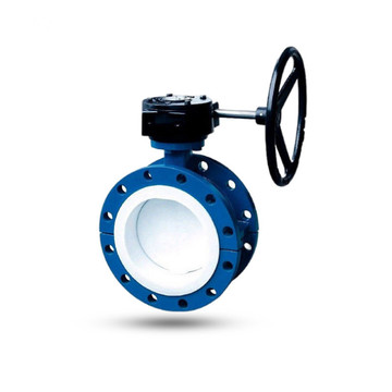 衬氟蝶阀D371F46-16C涡轮对夹称四氟蝶阀 全衬氟法兰蝶阀DN400-阿里巴巴