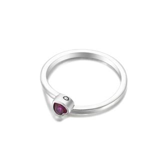 妮迪拉 潘家s925 银戒指红色倾斜的心单石戒指199267C01-阿里巴巴
