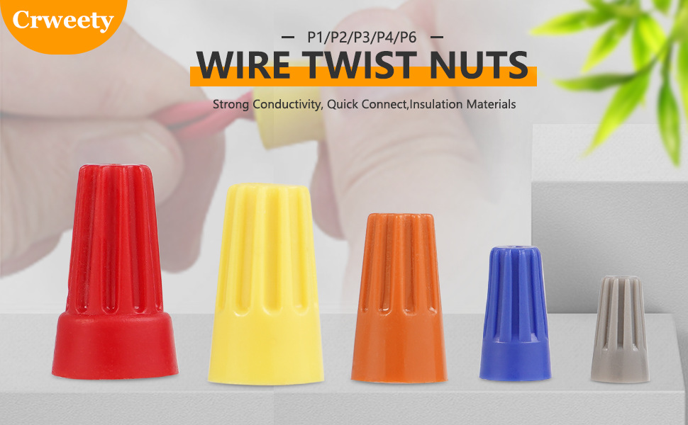 Crweety 100PCS Wire Connectors Nuts Electric Wire Caps Insul-阿里巴巴