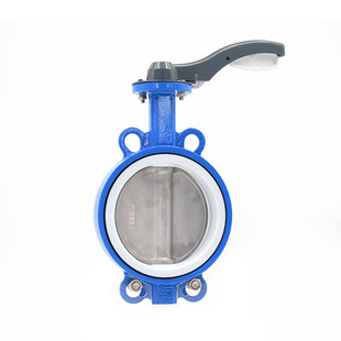 手动蝶阀中线软密封对夹式蝶阀四氟阀座 手动对夹蝶阀D71F-10/16-阿里巴巴