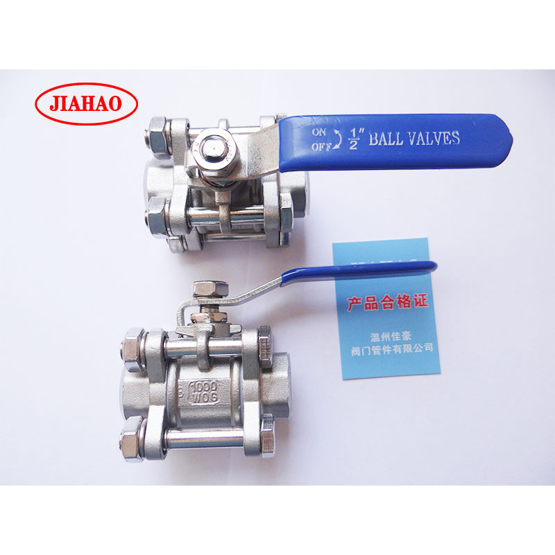 Q11F-16P Q11F-25P DN20 304不锈钢带锁3PC内螺纹气源三片式球阀-阿里巴巴