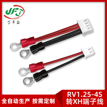 21根铜芯1007-20AWG红黑电缆 XH2.54转RV1.25-4S冷压圆环端子线-阿里巴巴