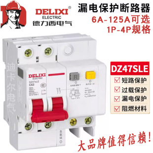 空气开关带漏电保护器 DZ47SLE-63A空开 2P家用漏保32a断路器125A-阿里巴巴