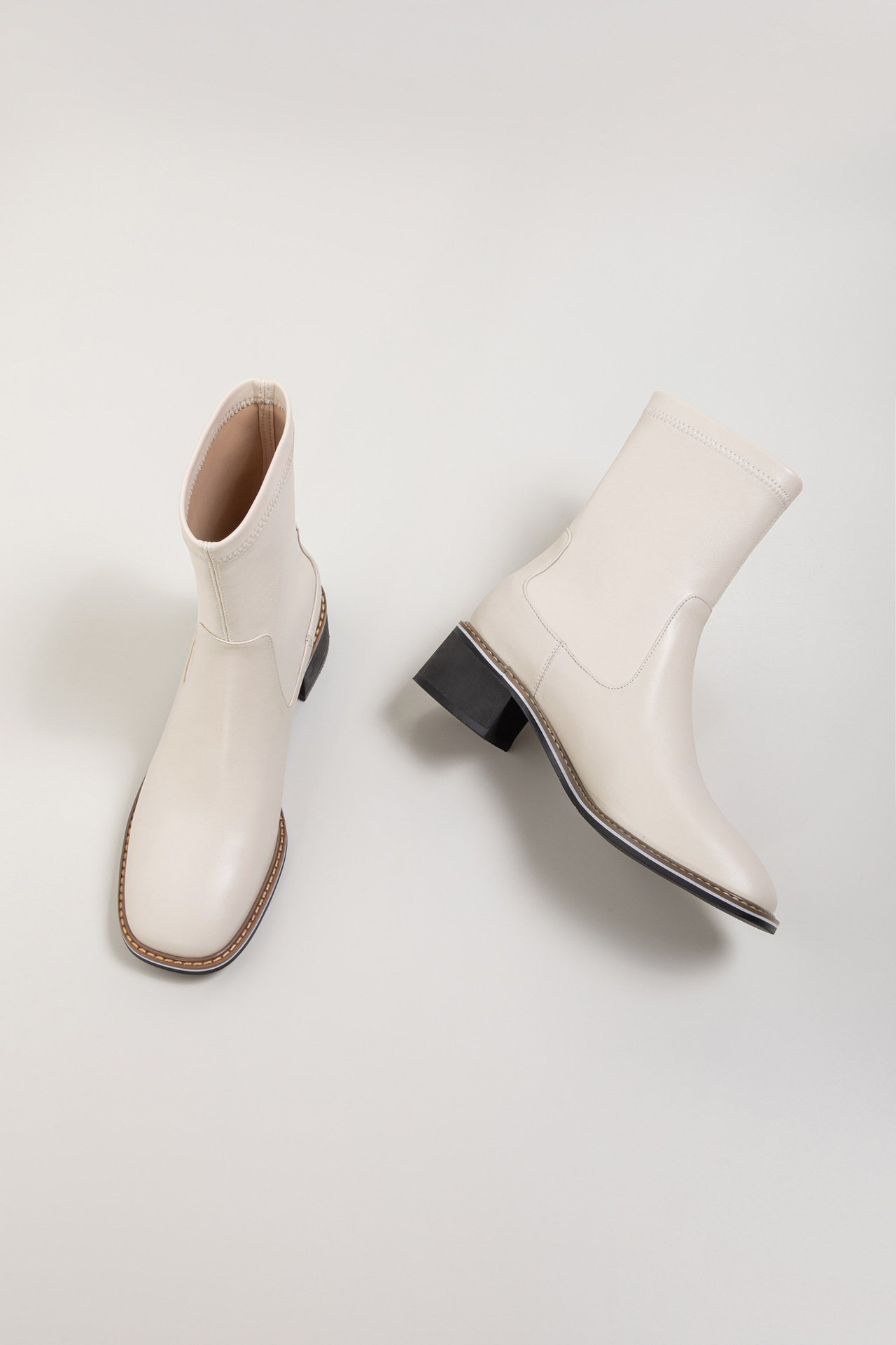 Chiko Square Toe Block Heels Boots