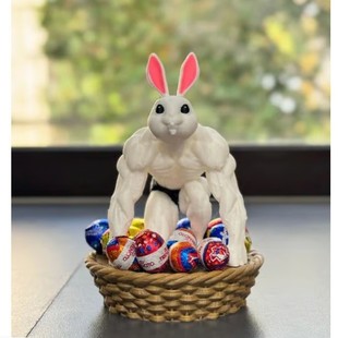独立站新品Easter Muscle Bunny Candy Basket肌肉兔子糖果篮-阿里巴巴