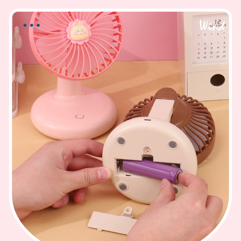 Drip fan candy color cartoon desktop Desktop USB charging fan large ...