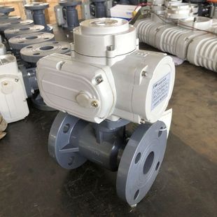 Q941F-10S 电动法兰球阀 UPVC硬聚氯乙烯化工塑料调节阀 DN125-阿里巴巴