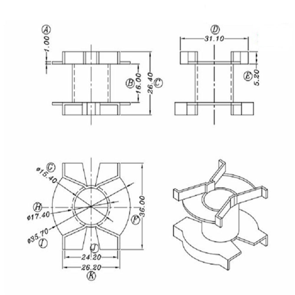 PQ40变压器骨架PQ4040高频电源骨架PQ4040立式无针骨架-阿里巴巴