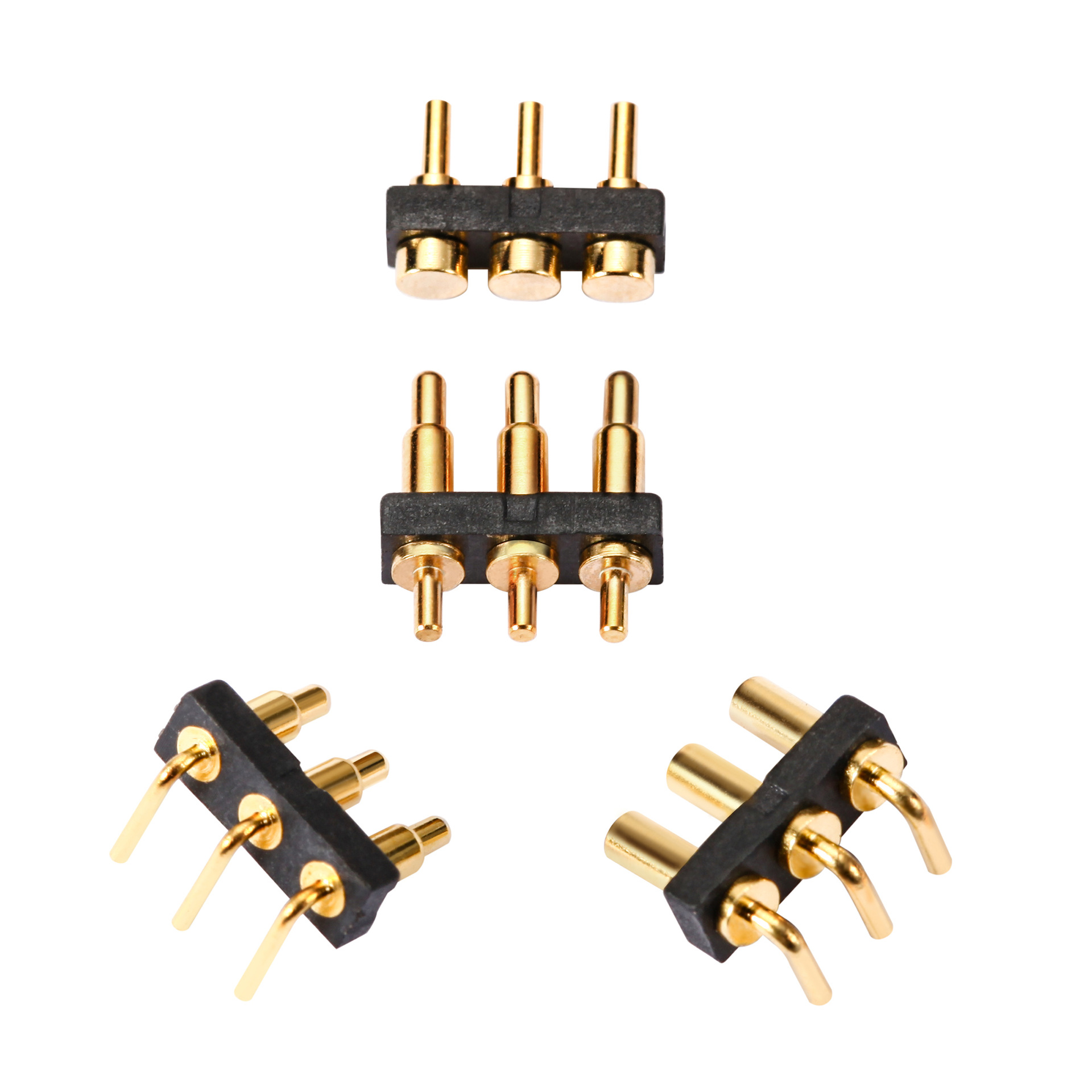 厂家定制3pin弯脚pogo pin 2.54间距弹簧针大电流插头弹性顶针-阿里巴巴