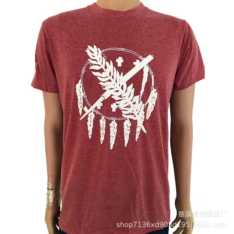 跨境男士短袖圆领选举广告衫定 制logo丝网印刷t恤140g涤棉汗布-阿里巴巴