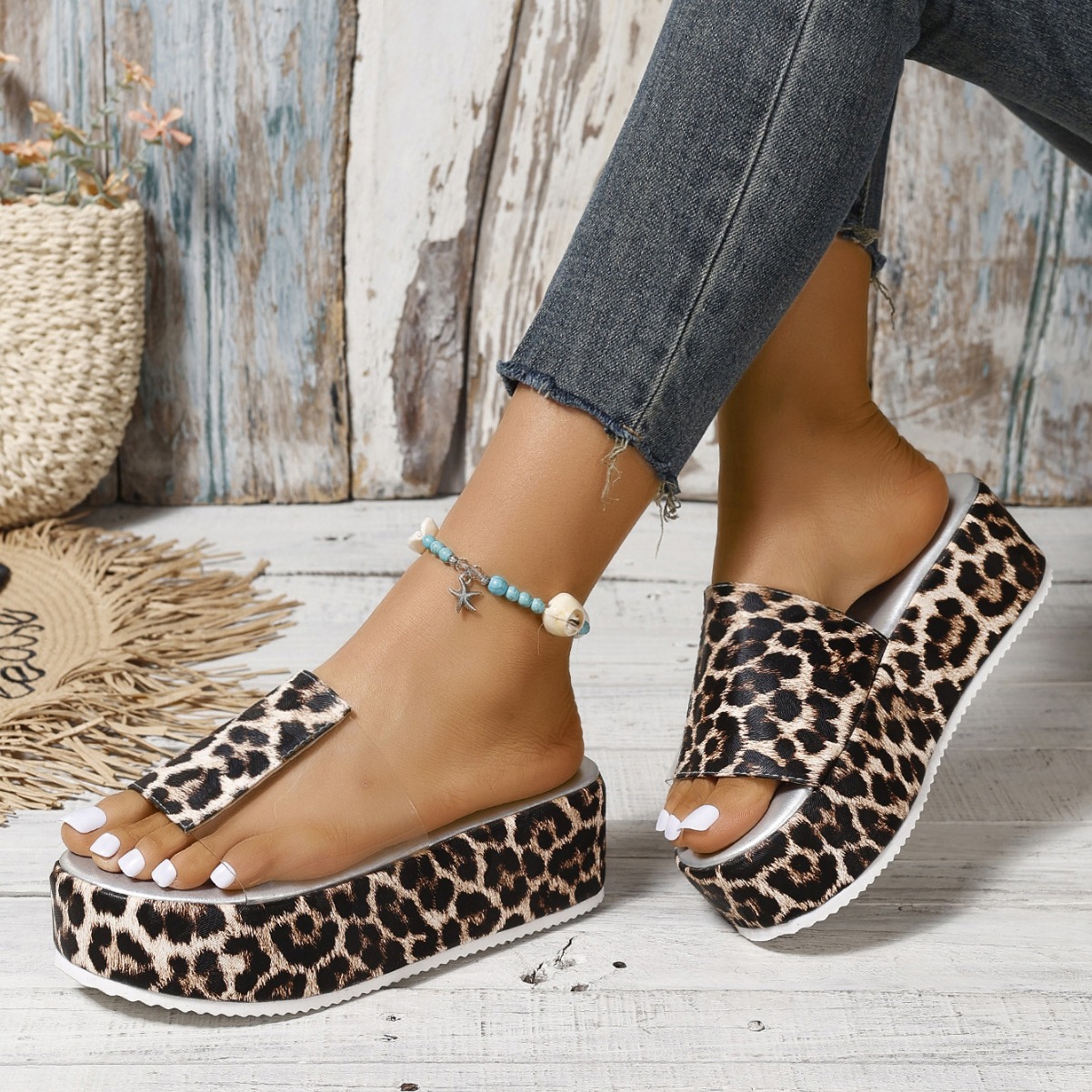 2024 summer new round head thick bottom slippers slippers slippers ...