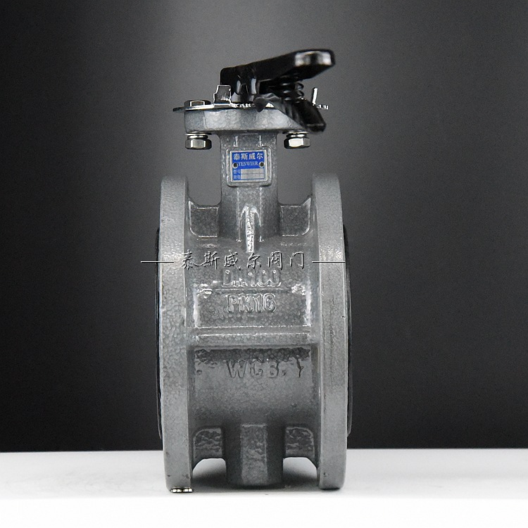 手柄法兰蝶阀 D41X-16C 铸钢WCB体不锈钢304阀板手动软密封调节阀-阿里巴巴