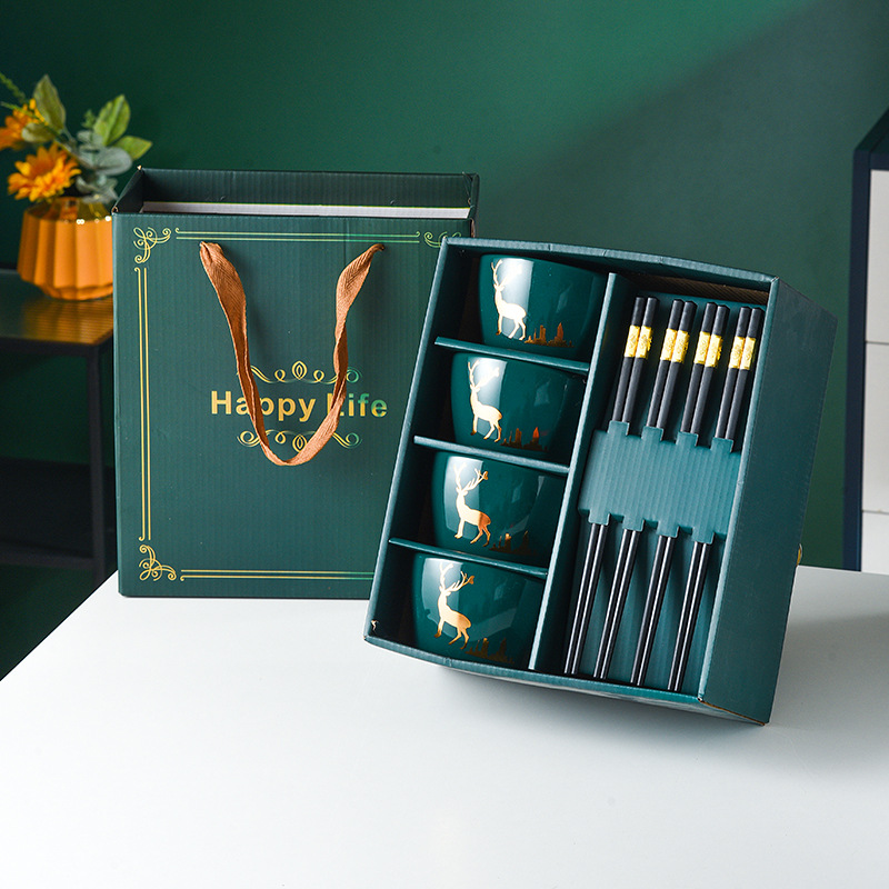 Yilu Has You Gift Bowl Ceramic Tableware Ceramic Bowls and Chopsticks ...