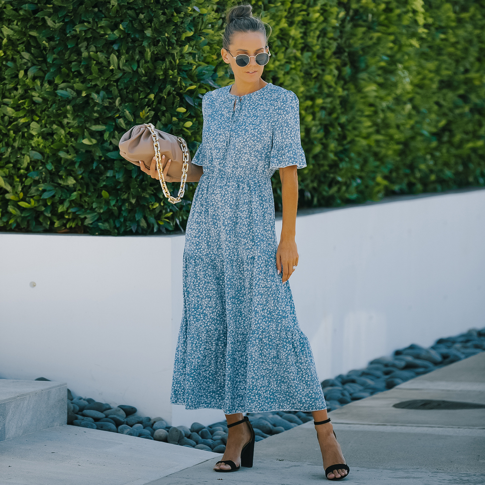 Women's Spring and Summer Fashion Temperament Floral Dress Printed ...