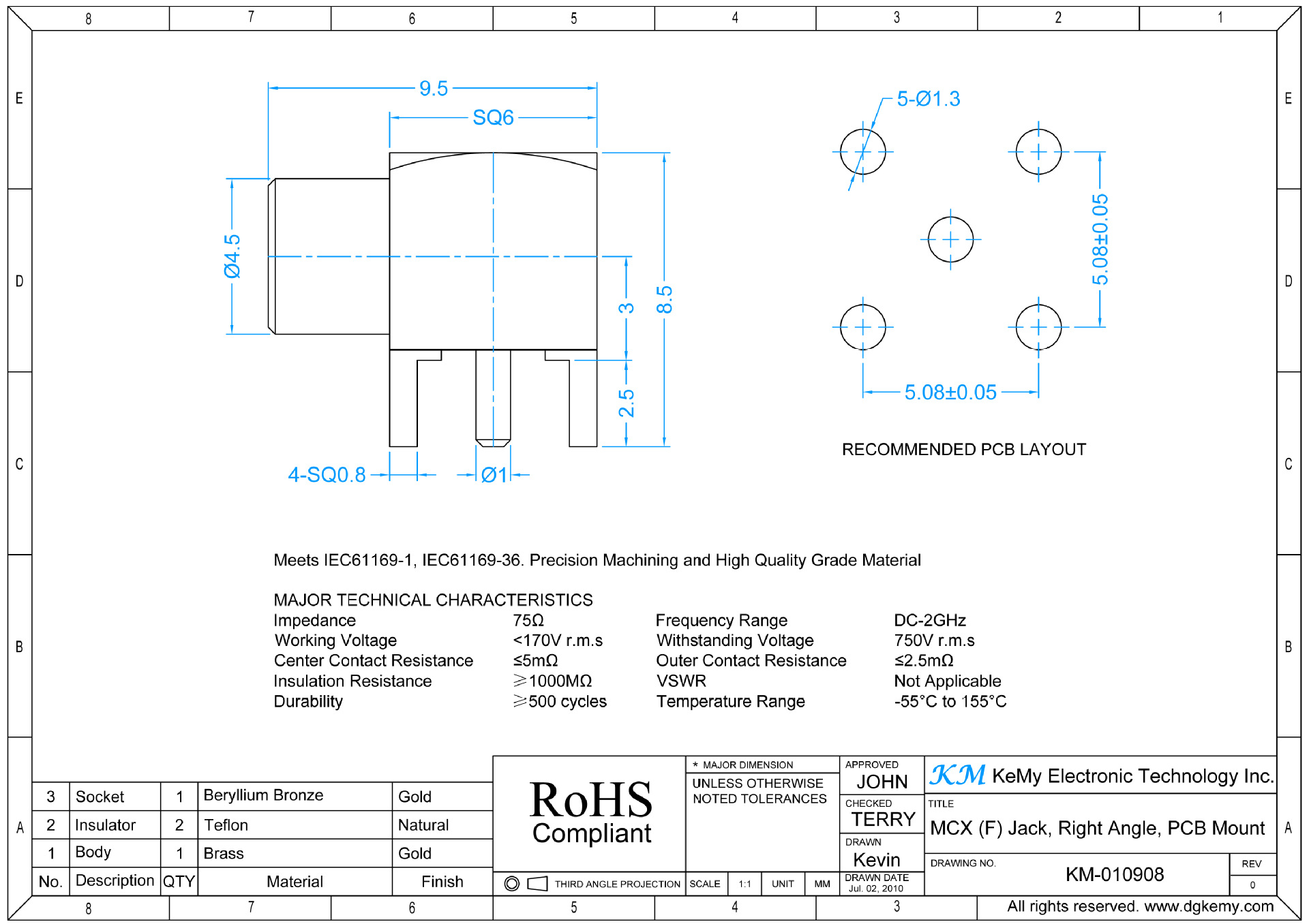 MCX-KWE MCX弯母头穿板PCB MCX90度射频连接器 欧美高标准-阿里巴巴