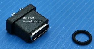 鑫风雷电子新款上市TYPE C 14P 180度防水母座H=10.5 外露1.0-阿里巴巴
