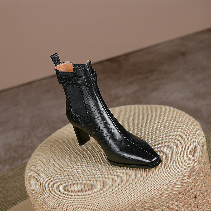 CHIKO Ticiana Square Toe Chunky Heels Ankle Boots