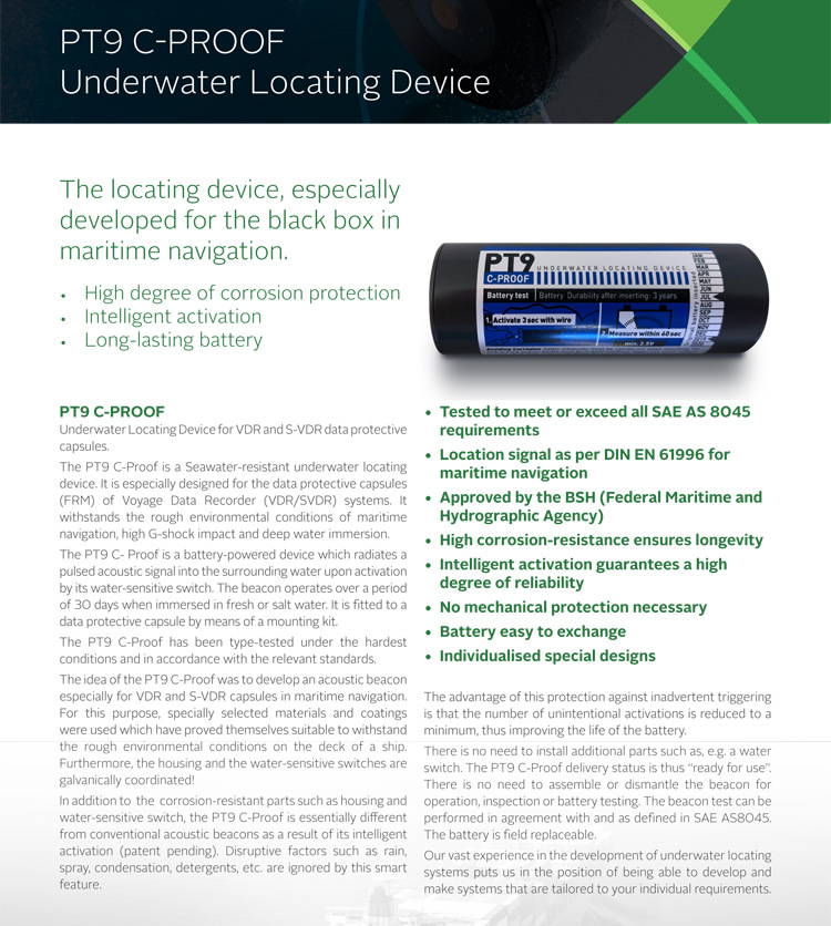 NetWave信标PT9 C-PROOF电池PT9 NINETY90天船舶用水下定位BEACON-阿里巴巴