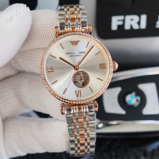 阿指针玛尼自动机械手表女带钻镂空时尚钢带女士腕表批发AR60019-阿里巴巴