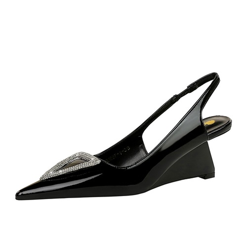 1097-K36 Banquet Wedge Heels Women's Shoes High Heels, Shallow Mouth ...