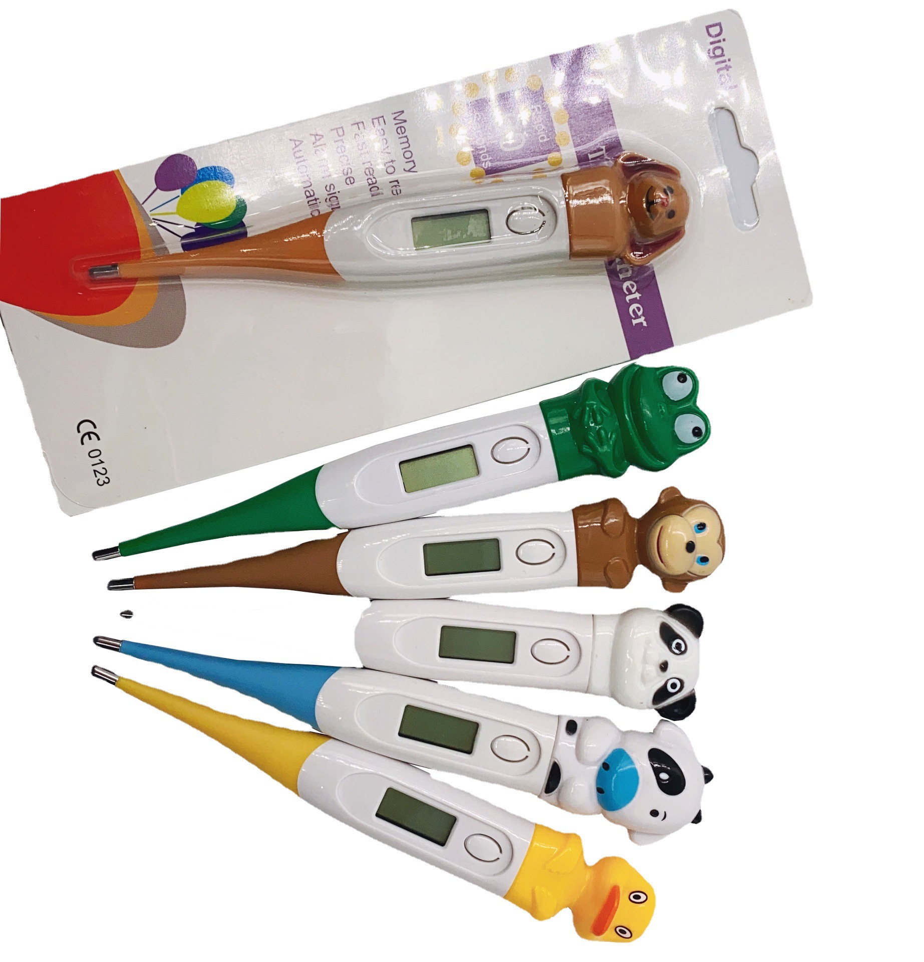 现货儿童卡通体温计动物头软头电子体温计华氏摄氏度数字宠物猪狗-阿里巴巴