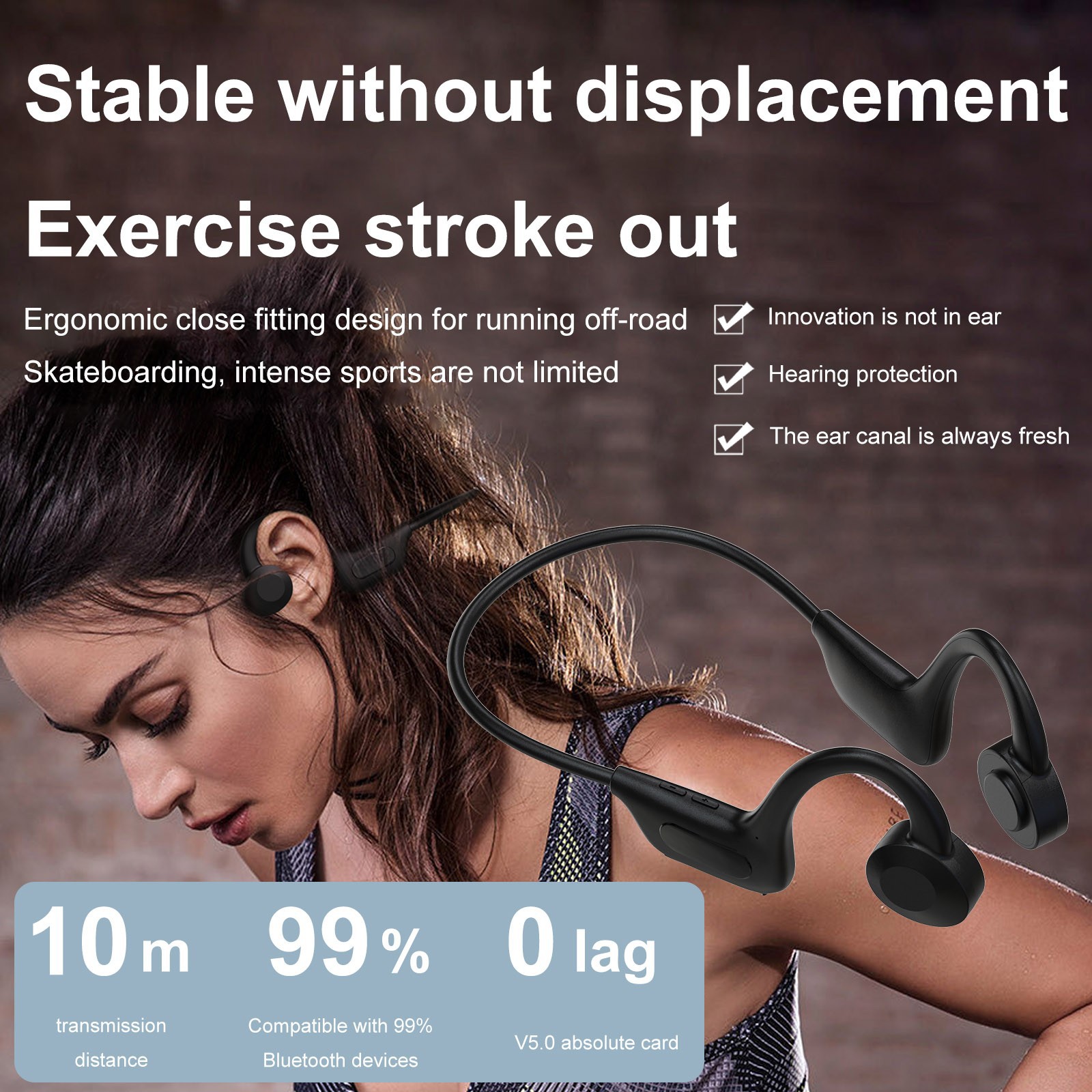 YYK-Q33蓝牙耳机黑科技骨传导二代空气传导不入耳防水一件代发-阿里巴巴