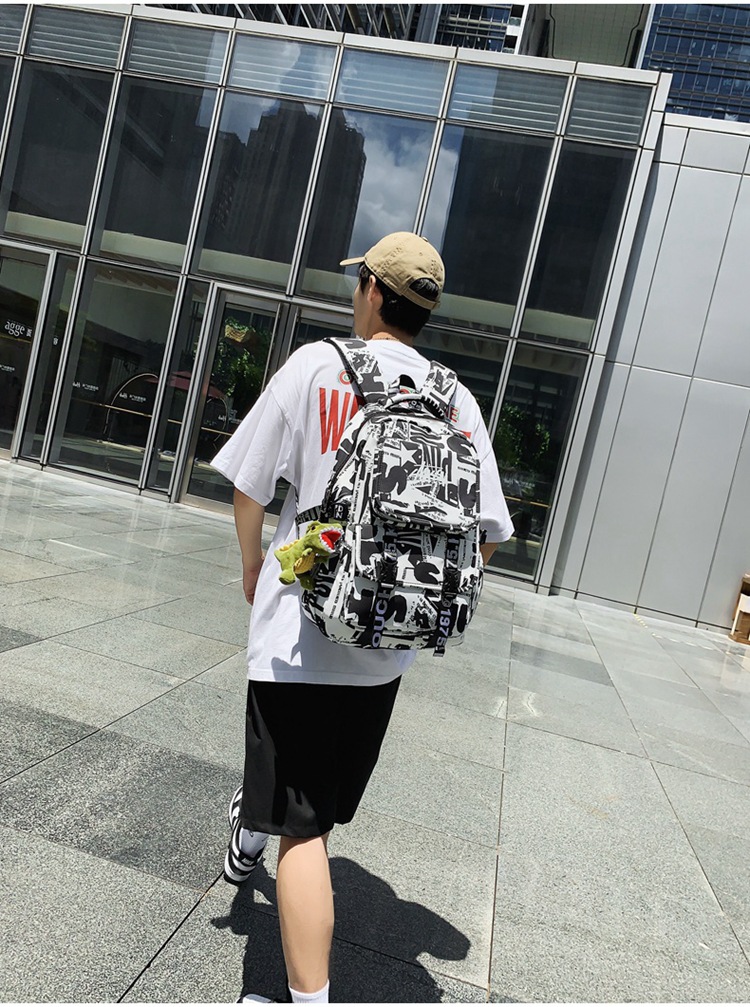 Fashion Comic Letters Large Capacity Campus Street Backpack