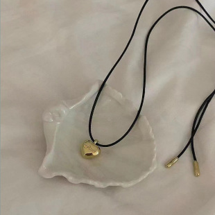 小红书ins博主S925纯银fever黑绳爱心项链女锁骨链毛衣链ins风-阿里巴巴