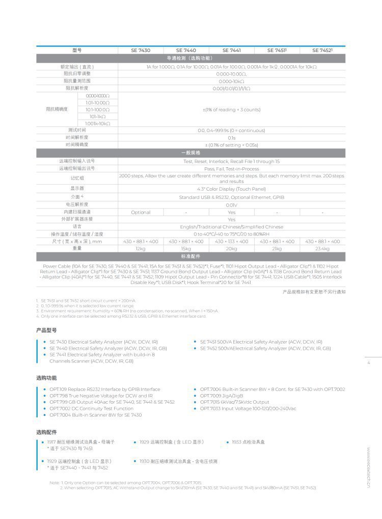 台湾华仪EEC 安规仪SE7430/SE7440/SE7451/SE7452安规分析仪-阿里巴巴
