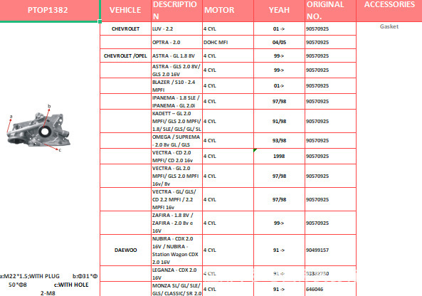 卡罗斯通用型 机油泵90570925 90499157 93382730 646046-阿里巴巴