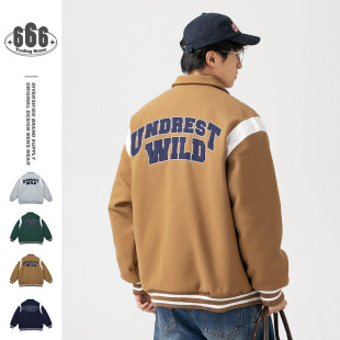 UNDREST美式青春校园风潮牌棉衣复古棉服男女冬季棒球领外套MA03-阿里巴巴