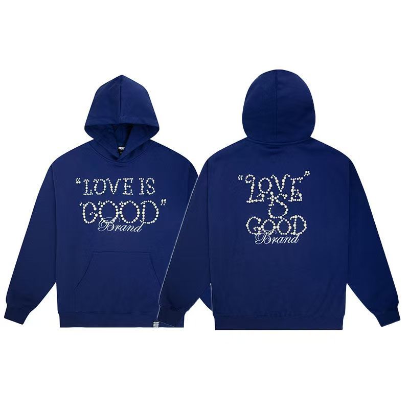 GOODBRAND 24秋冬 LOVE IS GOOD 珍珠轻奢时尚高级感情侣连帽卫衣-阿里巴巴