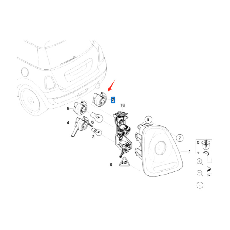 63212756177适用于宝马MINI迷你CooperR55 R56后尾灯灯泡座子-阿里巴巴