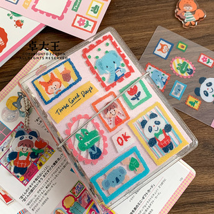 卓大王【阿卓油画棒动物m5A7活页本】内页装饰可爱挂件分隔页手帐-阿里巴巴