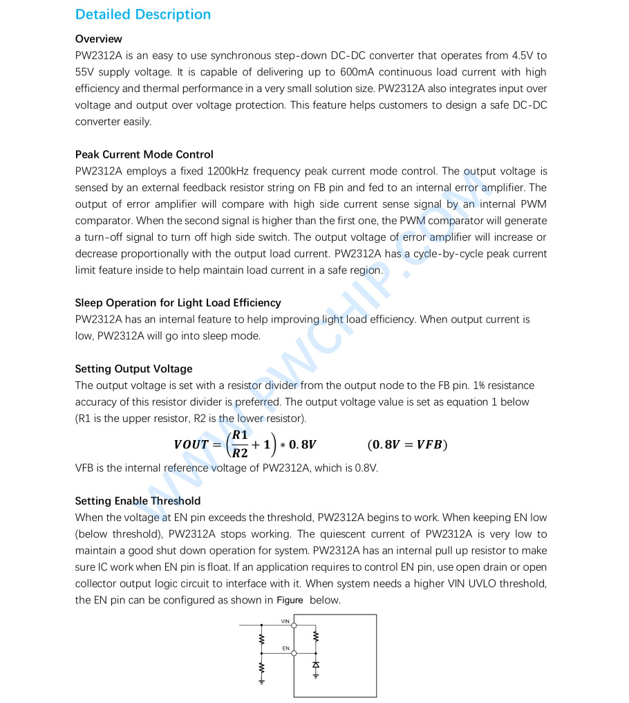 平芯微原装PW2312A/PW2312B DC-DC同步降压芯片55V0.6A 技术支持-阿里巴巴