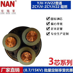 NAN南洋电缆中高压铠装15KV铜芯YJV-YJV22-ZCYJV-ZCYJV22 3芯阻燃-阿里巴巴